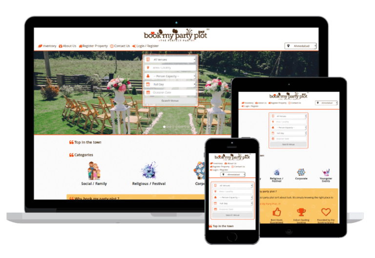 Book My Party Plot | Unity Infoway