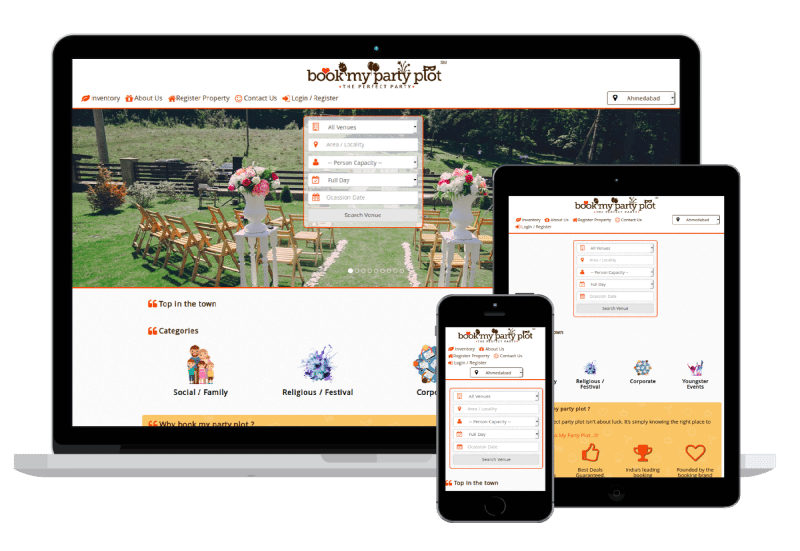 Book My Party Plot | Unity Infoway